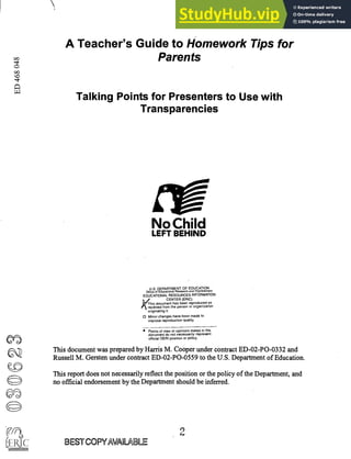 A Teacher S Guide To Homework Tips For Parents Talking Points For ...