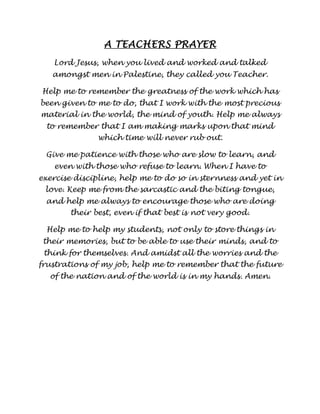 A teachers prayer | DOCX