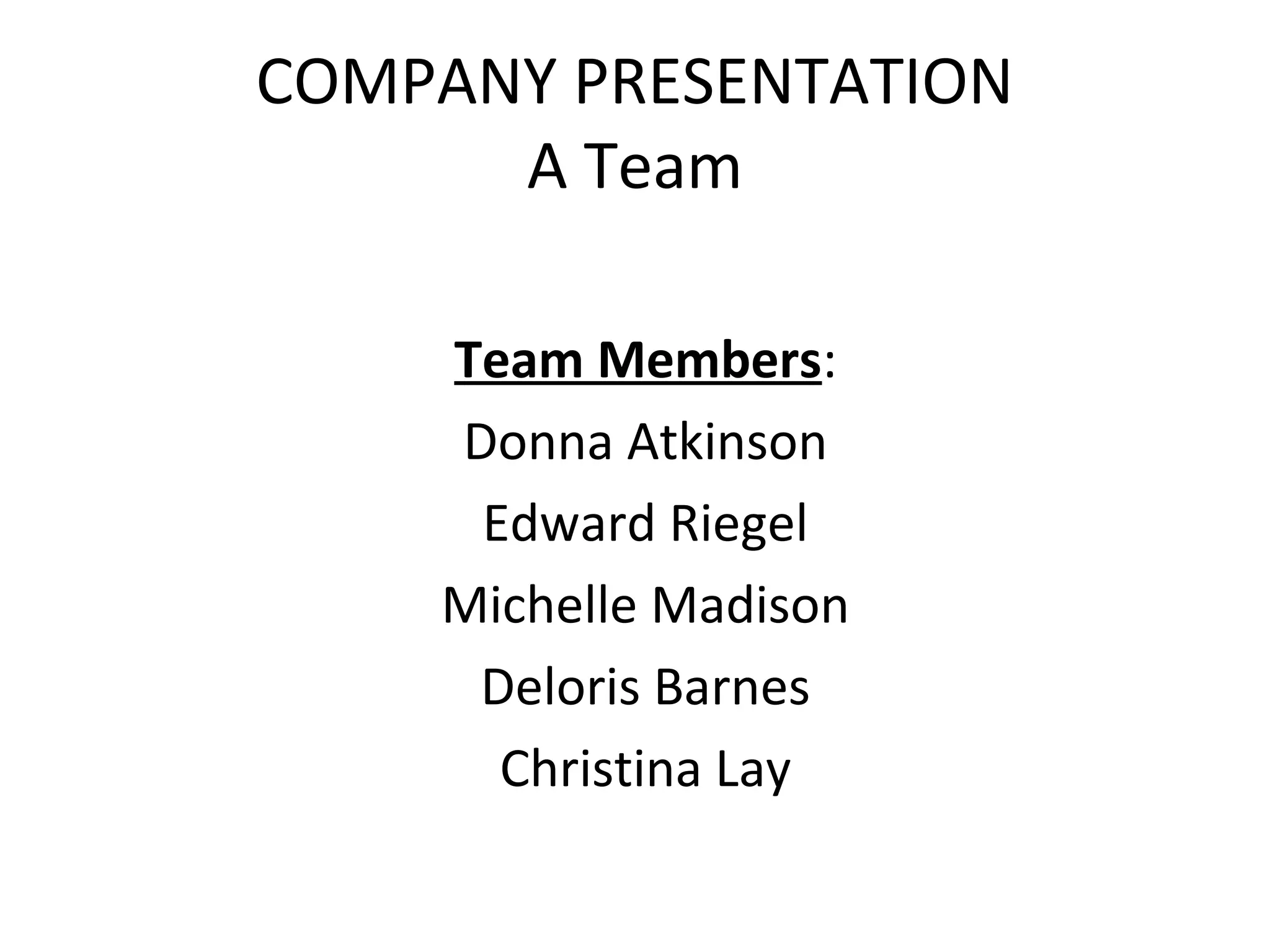 A team company presentation | PPT