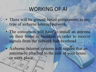 A technical seminar on air borne internet | PPT