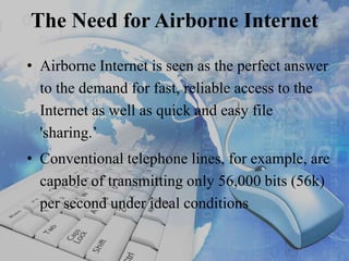 A technical seminar on air borne internet | PPT