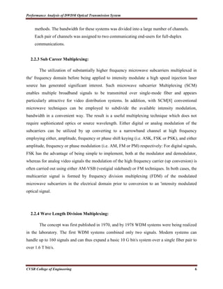 Dense wavelength division multiplexing.... | DOCX | Computer Networking | Computing