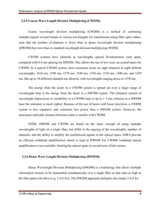 Dense wavelength division multiplexing.... | DOCX | Computer Networking | Computing