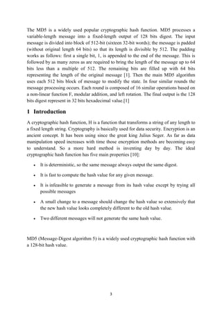 A technical writing on cryptographic hash function md5 | PDF