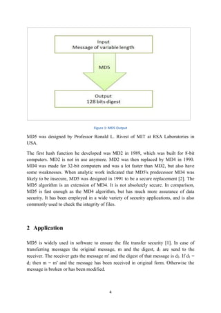 A technical writing on cryptographic hash function md5 | PDF