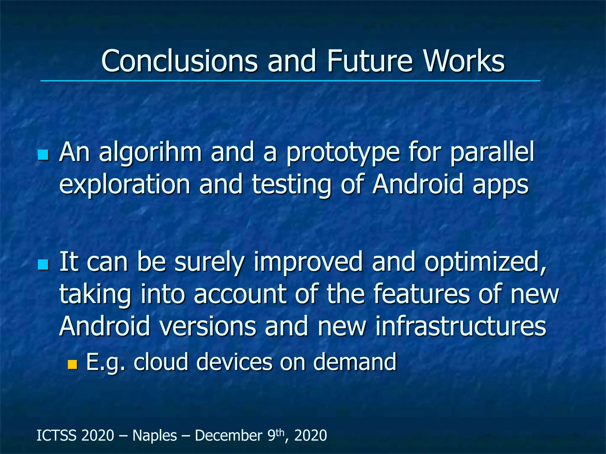 A Technique For Parallel Gui Testing Of Android Applications Ppt