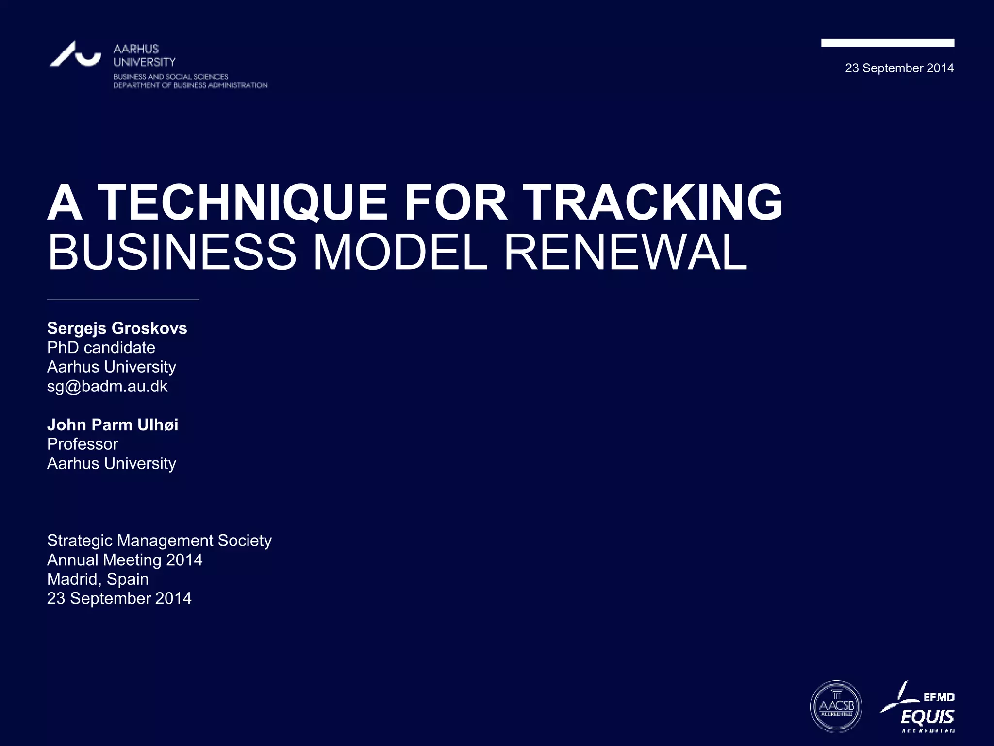 A Technique for Tracking Business Model Renewal | PDF | Business ...