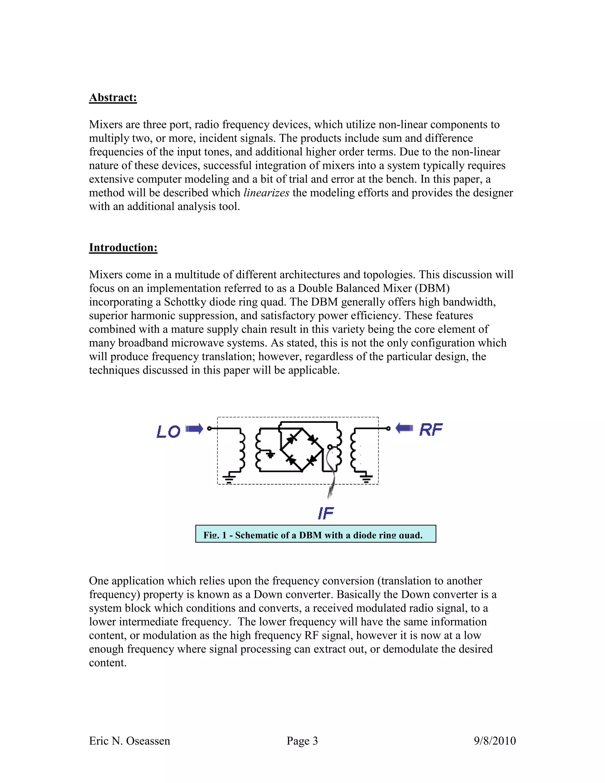 A Technique To Model A Frequency Mixer | PDF