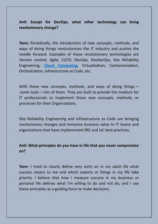 A Tech Talks About DevOps Solution With Yann Mulonda | PDF