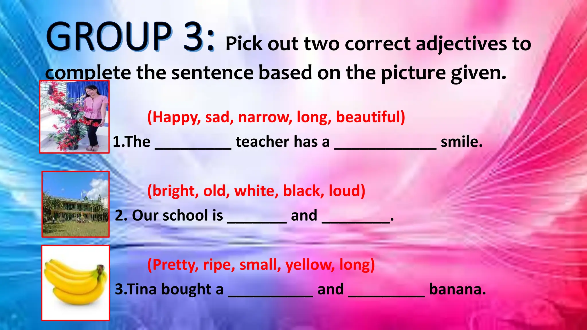 ENGLISH PPT ON USE DESCRIPTIVE ADJECTIVES IN A SENTENCE | PPTX