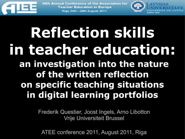 Reflection skills in teacher education | PDF | Educational Assessment ...