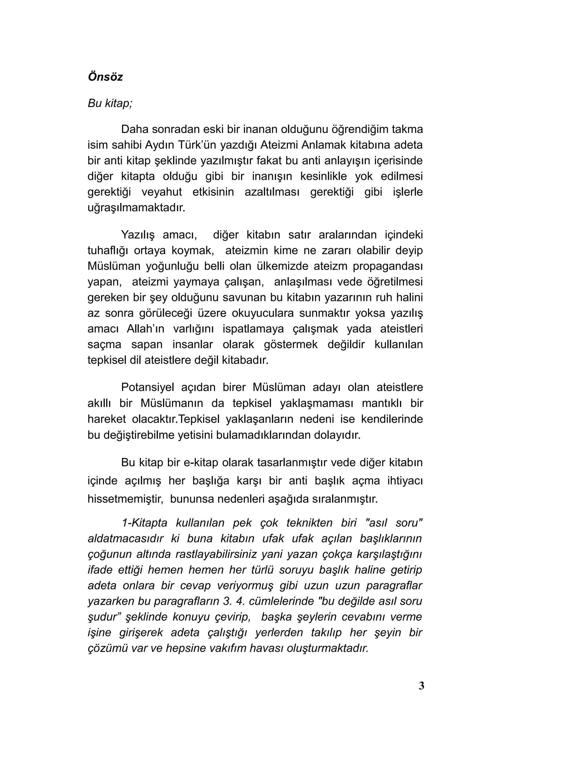 Ateizmi anlamak kitabinin i̇c yuzu | PDF