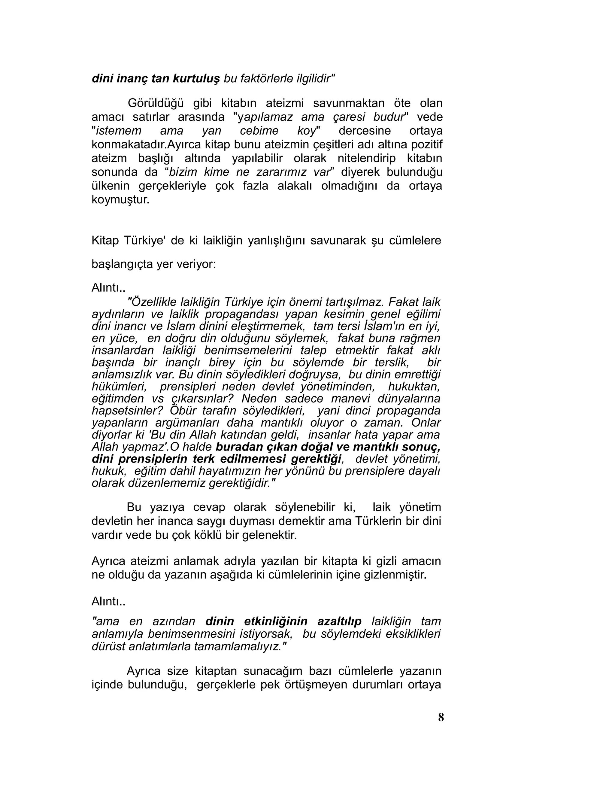 Ateizmi anlamak kitabinin i̇c yuzu | PDF