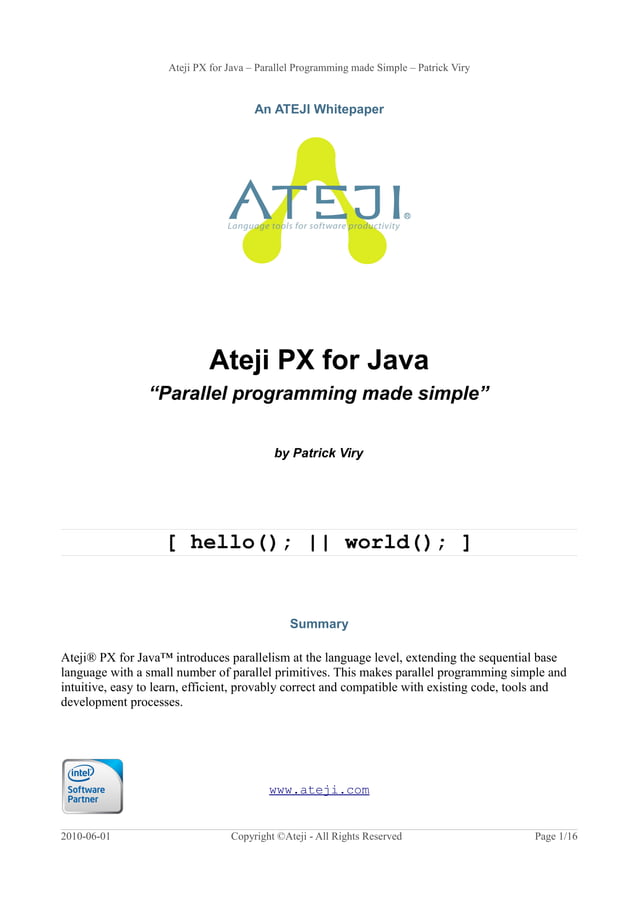 Ateji PX for Java | PDF