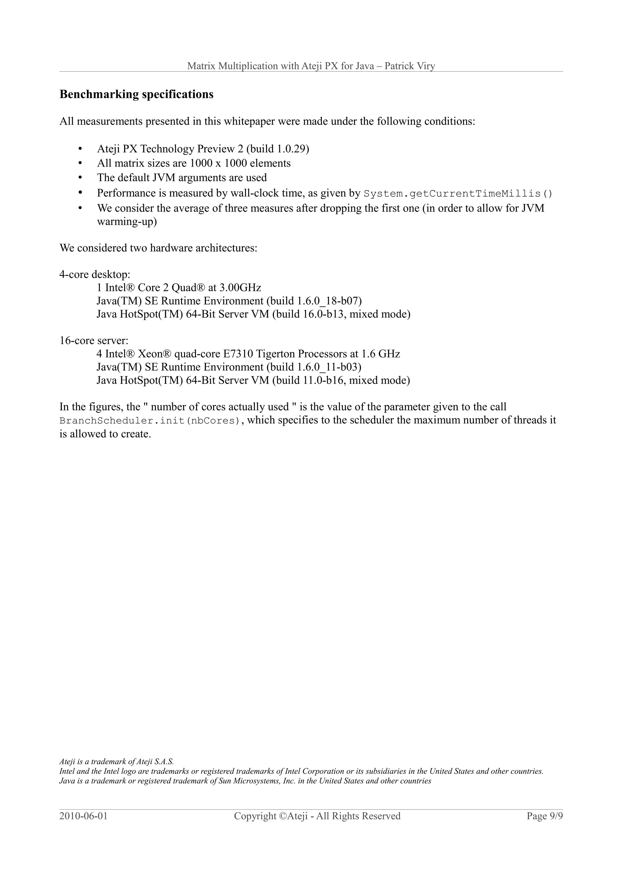 Matrix Multiplication with Ateji PX for Java | PDF