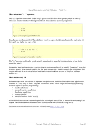 Matrix Multiplication with Ateji PX for Java | PDF