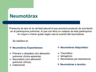 Atelectasia y neumotorax | PPTX