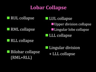 Atelectasis and collapse in CXR | PPTX