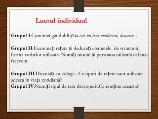 Textul nonliterar.Rețete | PPTX