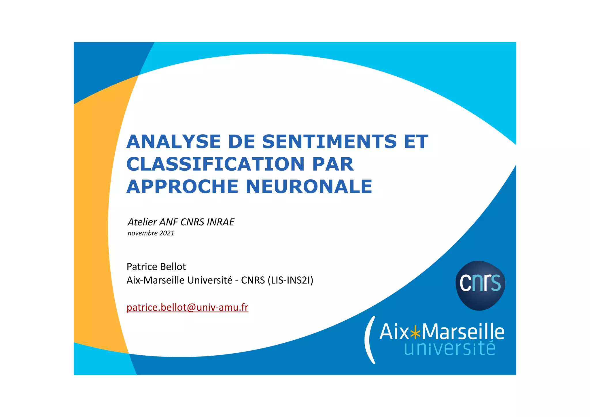 Analyse de sentiment et classification par approche neuronale en Python et Weka | PDF