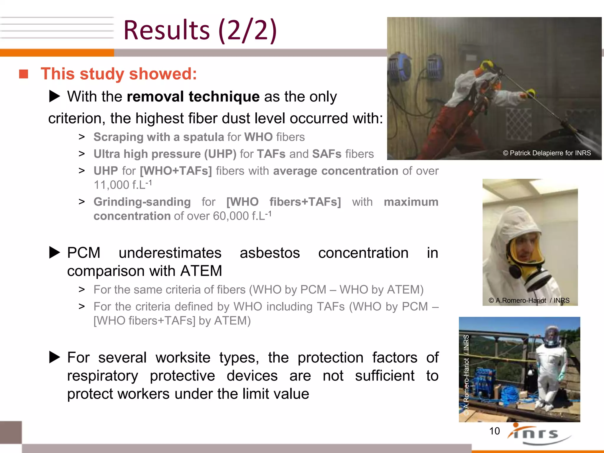 Asbestos exposure measurement investigation using Analytical ...