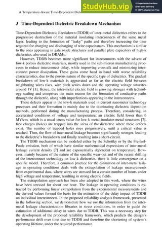 A Temperature-Aware Time-Dependent Dielectric Breakdown Analysis Framework | PDF | Physics | Science