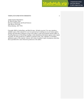 A Template Paper With Comments For Illustrating The 6 Th Edition Of APA ...