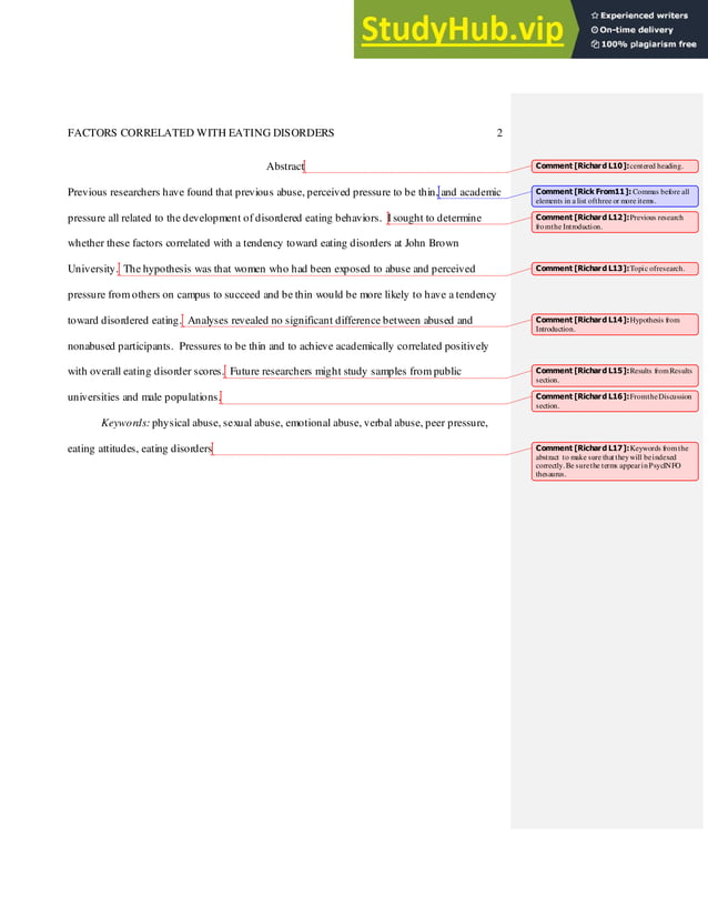 A Template Paper With Comments For Illustrating The 6 Th Edition Of APA ...