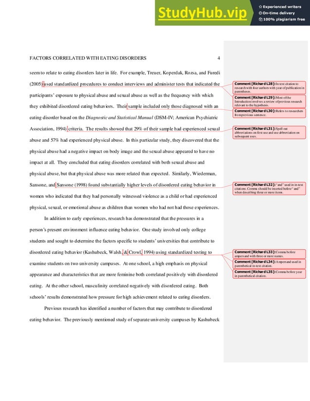 A Template Paper With Comments For Illustrating The 6 Th Edition Of APA ...