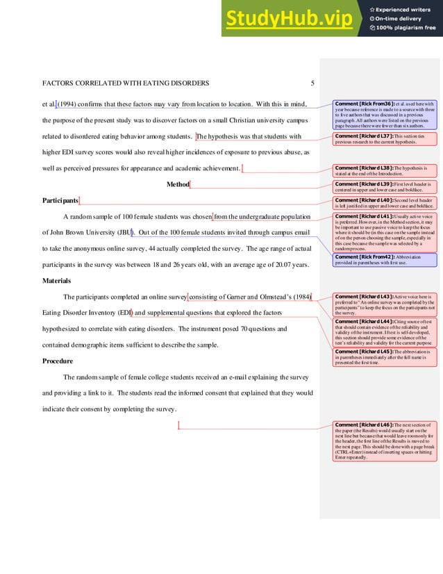 A Template Paper With Comments For Illustrating The 6 Th Edition Of APA ...