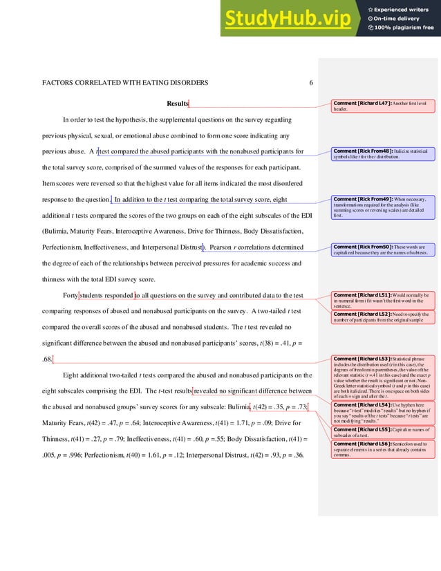 A Template Paper With Comments For Illustrating The 6 Th Edition Of APA ...