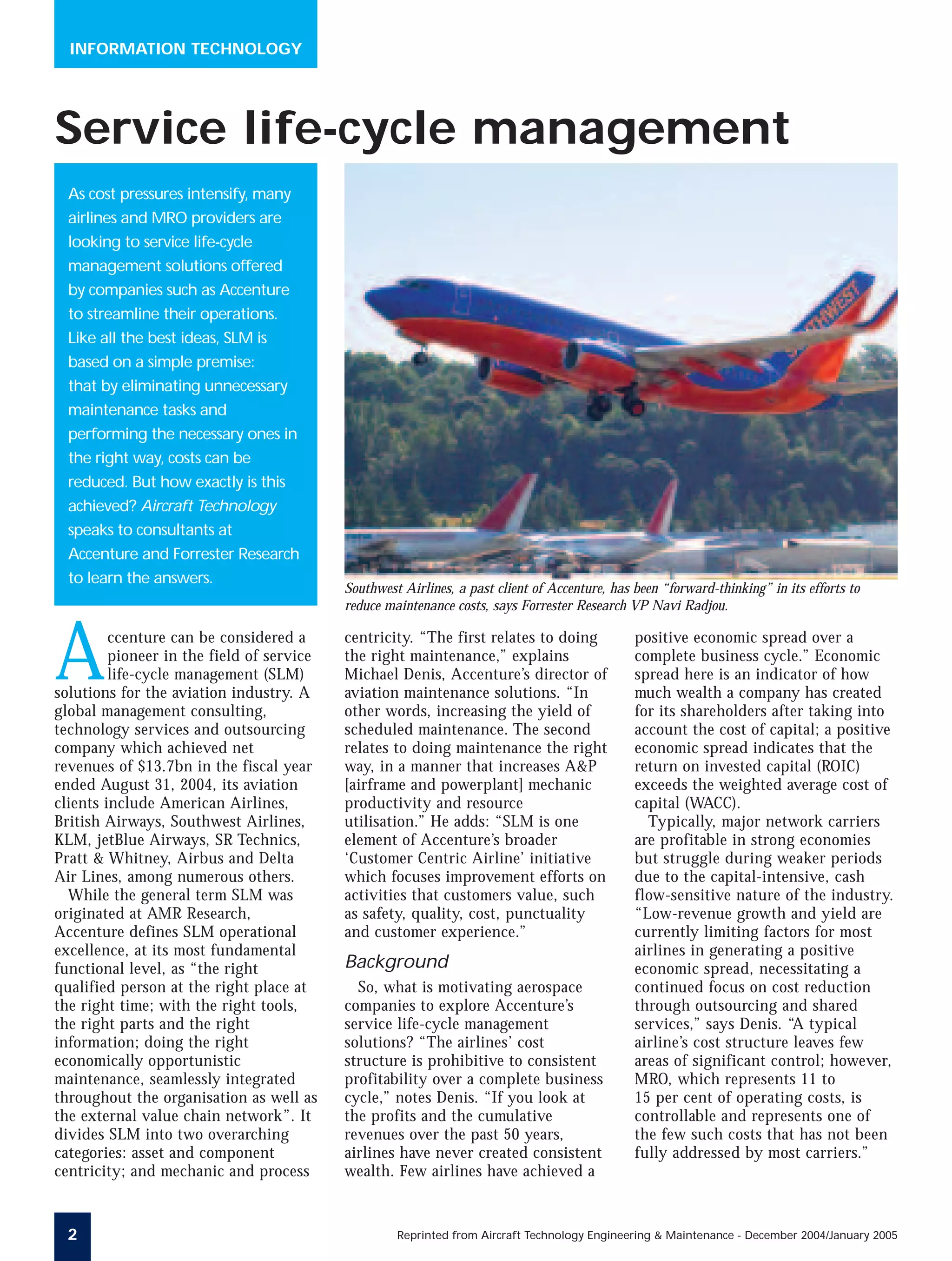 Aviation Service Lifecycle Management | PDF