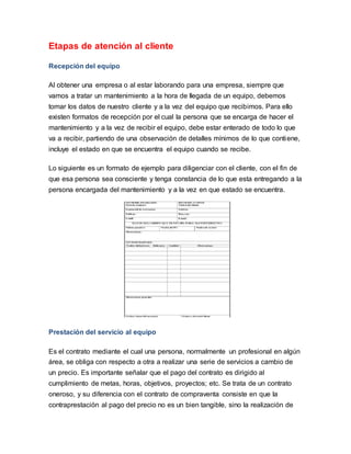 Atencion al cliente | DOCX