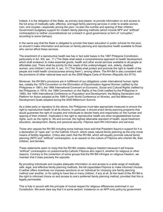 Ateneo Faculty Position Paper on the RH Bill | PDF