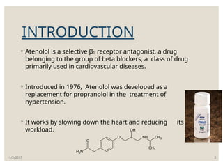 atenolol(drug) and its synthesis.pptx