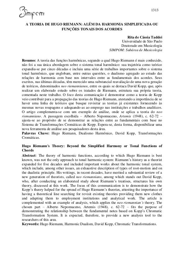 A Teoria de Hugo Riemann