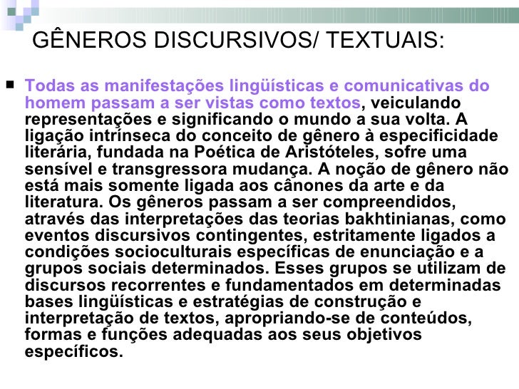 A teoria dos gêneros