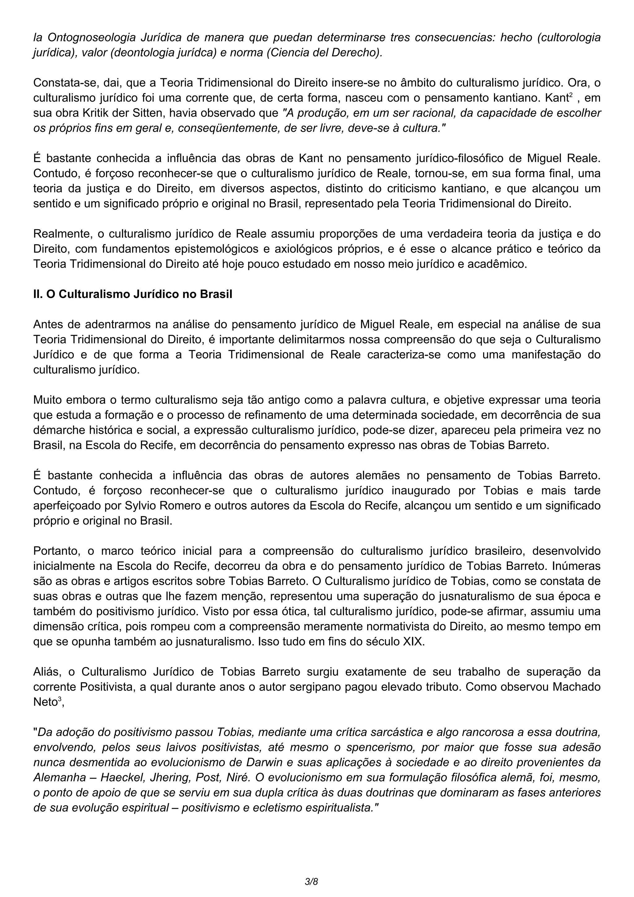 A teoria tridimensional do direito de miguel reale | PDF