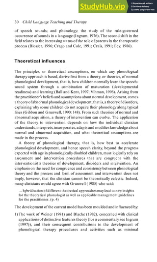 A Tested Phonological Therapy In Practice | PDF