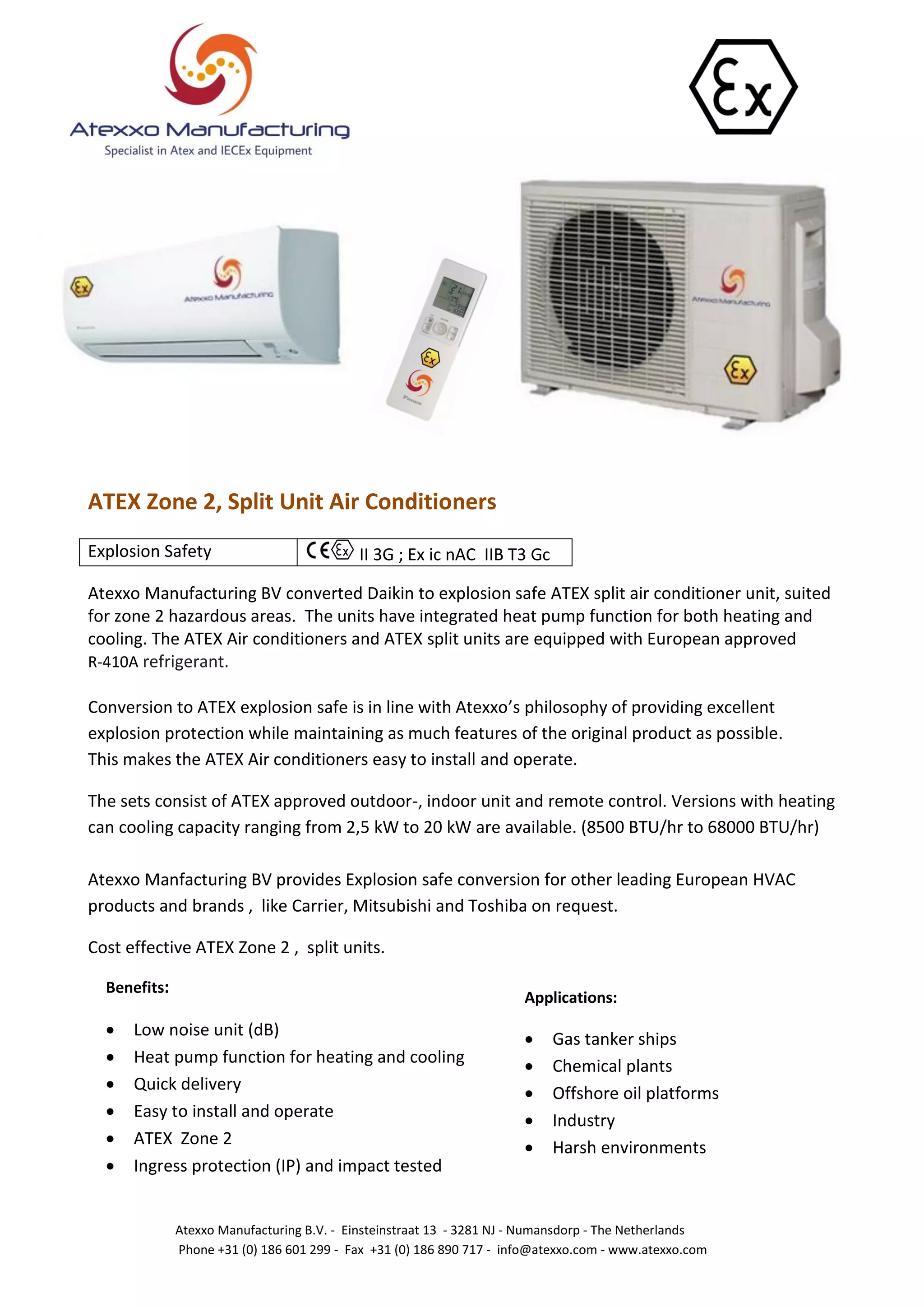 Atex airco-split-unit-ex | PDF