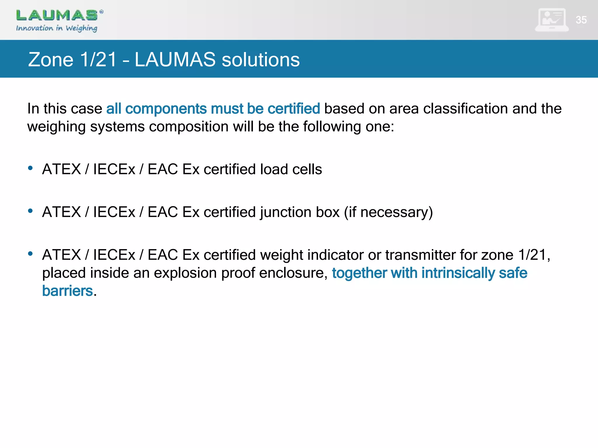 Weighing in a hazardous area (ATEX, IECEx, EAC Ex TR CU 012) | PPTX