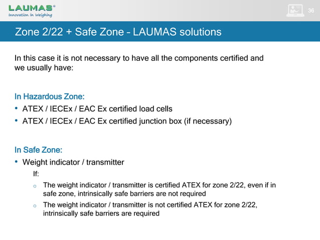 Weighing in a hazardous area (ATEX, IECEx, EAC Ex TR CU 012) | PPTX