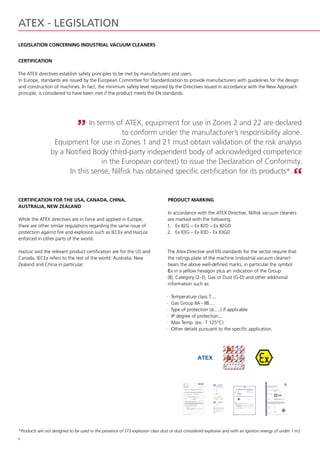 Nilfisk Industrial Vacuum Solutions - ATEX and safety | PDF
