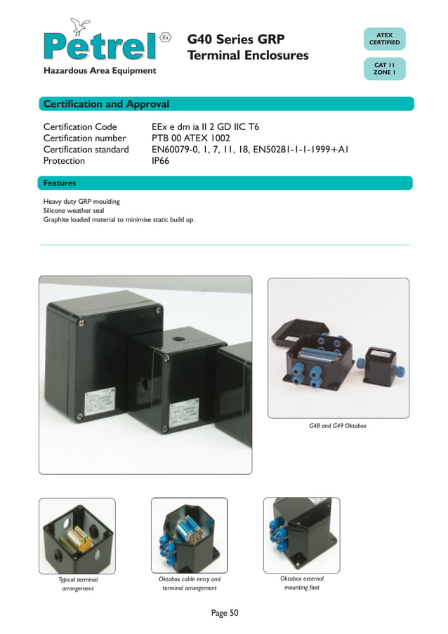 ATEX Hazardous Area Electrical Enclosures, Zone 1 - GRP Enclosure ...