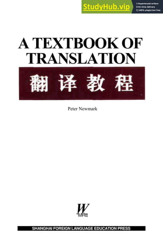 A TEXTBOOK OF TRANSLATION - Peter Newmark | PDF
