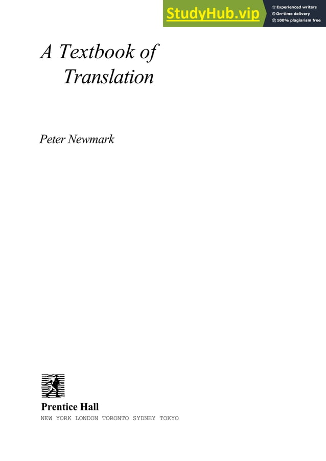 A TEXTBOOK OF TRANSLATION - Peter Newmark | PDF | Books and Literature