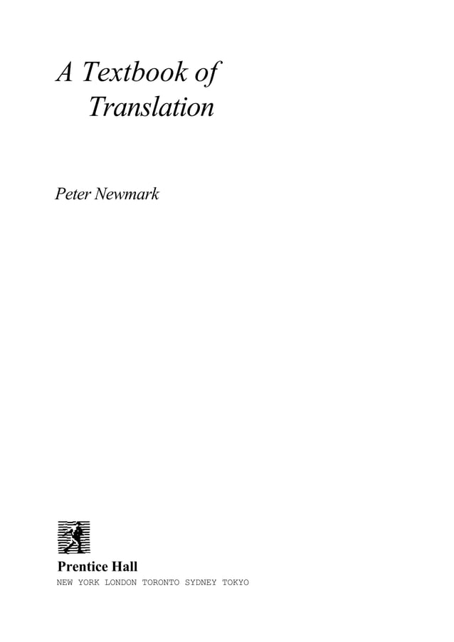 A textbook of translation by peter newmark | PDF