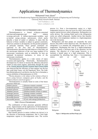 Applications of thermodynamics | PDF