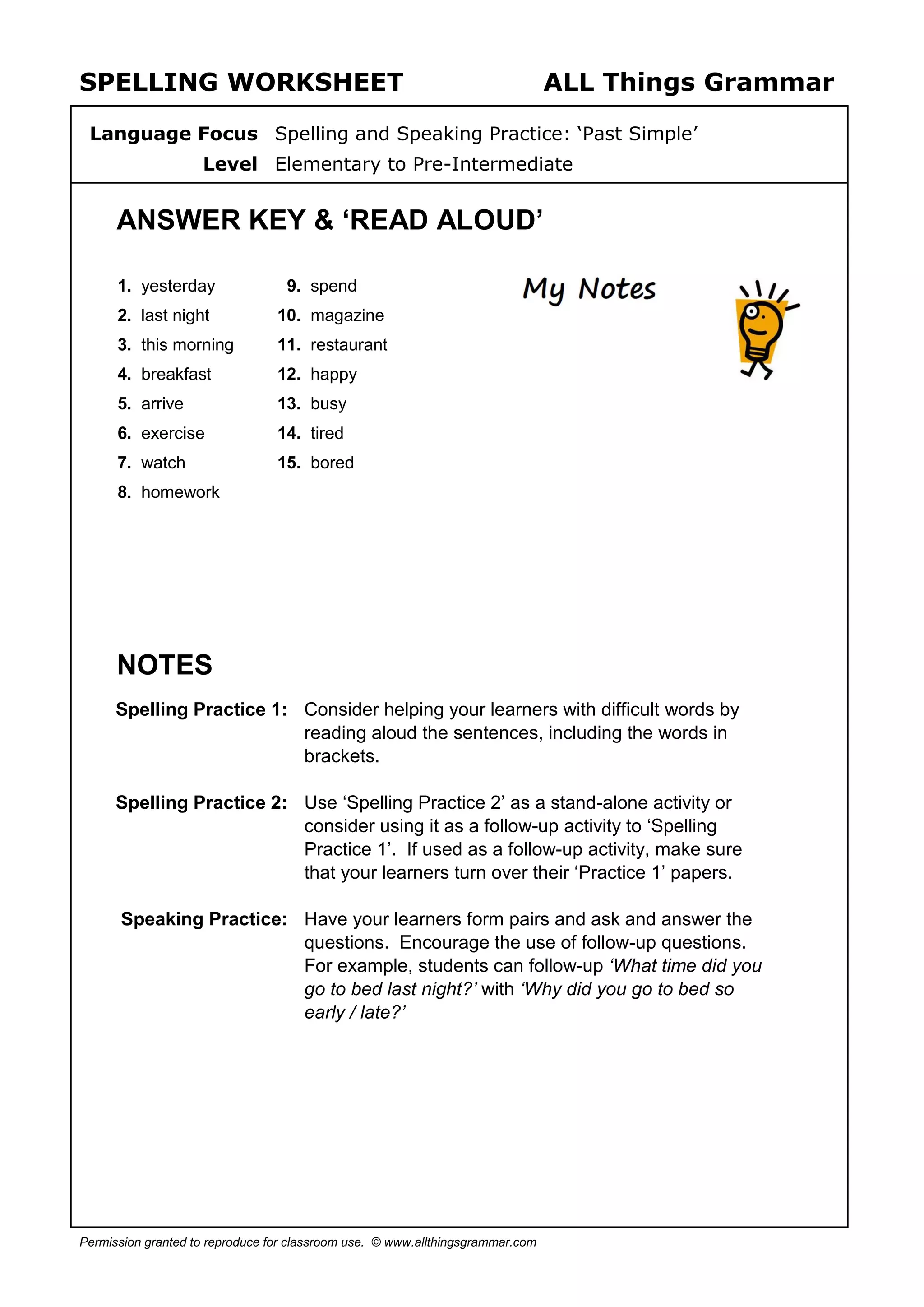 Atg worksheet-spellpast2 | PDF