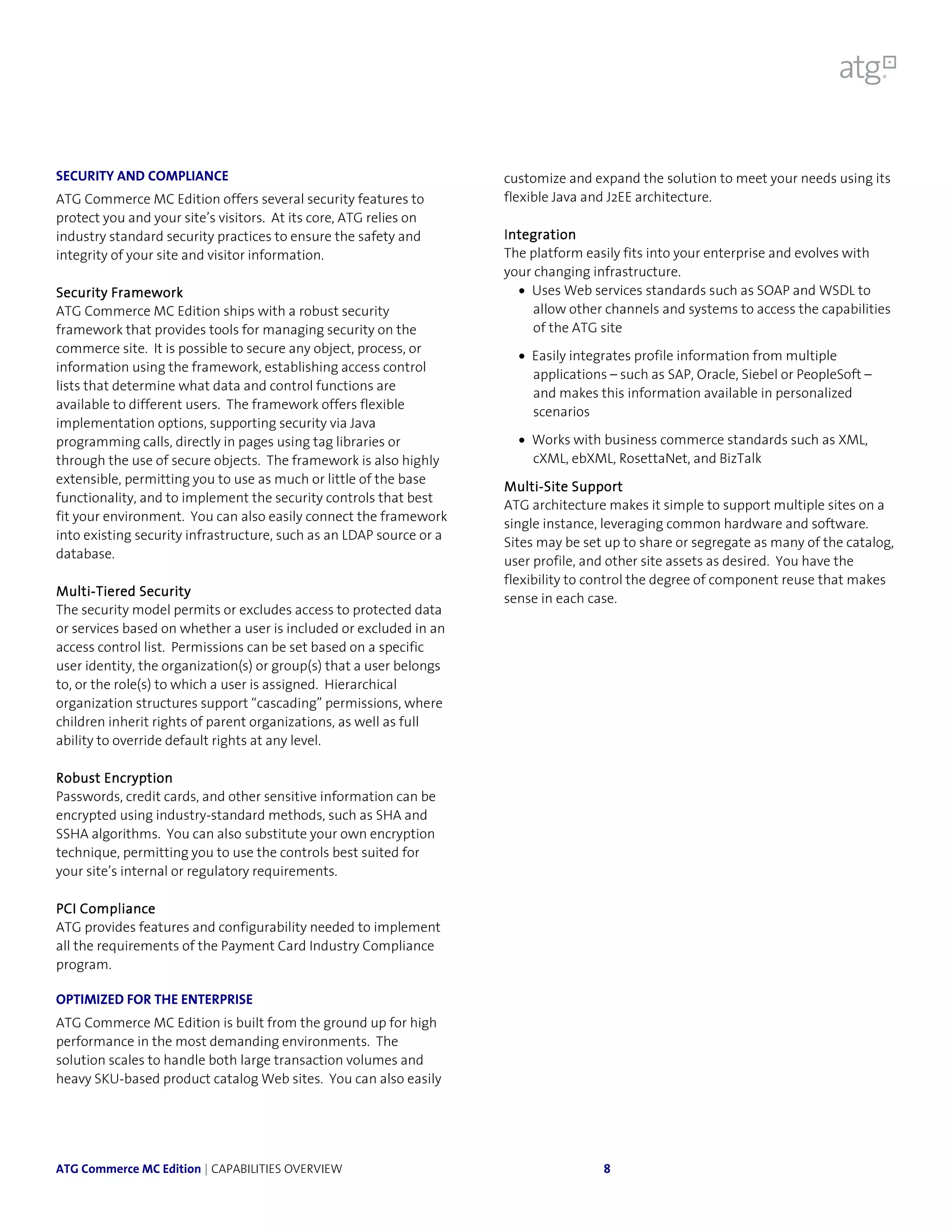 ATG Commerce: Full Capabilities Overview | PDF